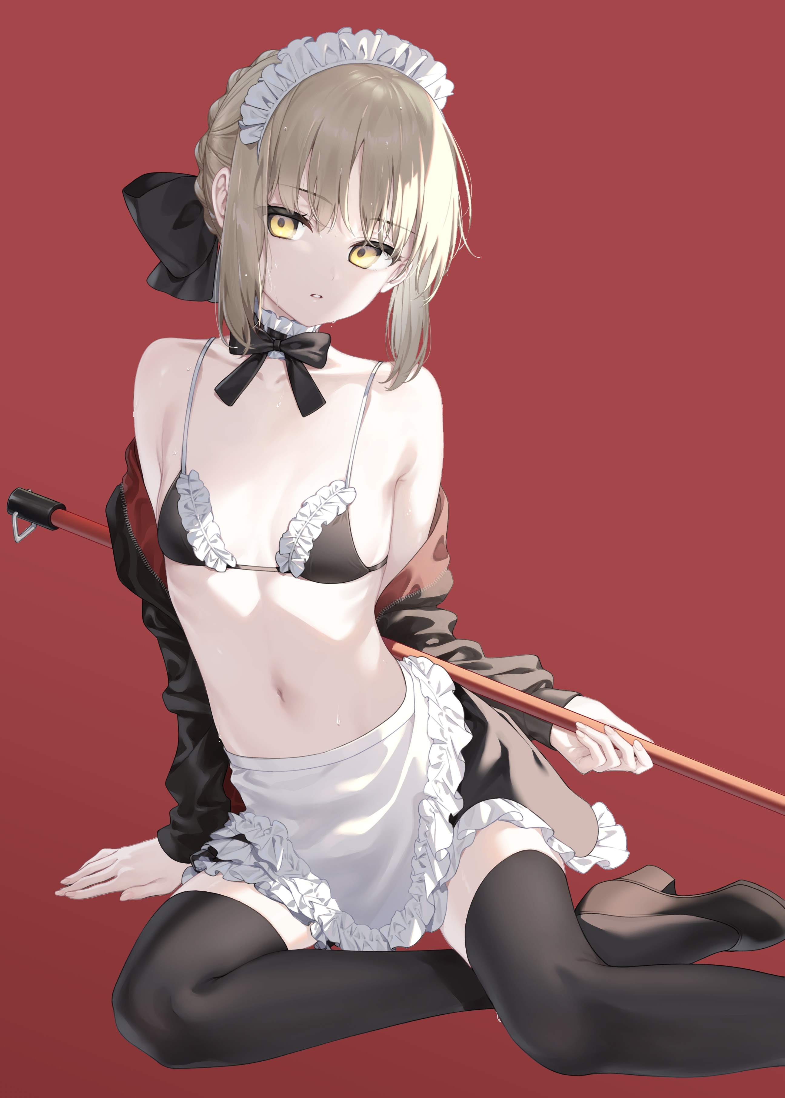 nozawa noko fate/grand order saber saber alter bikini top maid swimsuits thighhighs | #1115425 ...